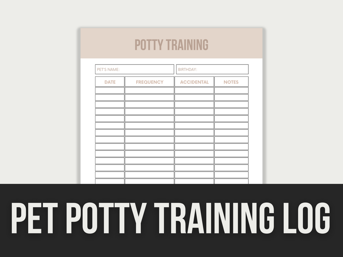 pet potty training log – MRR Products Vault (Shop)
