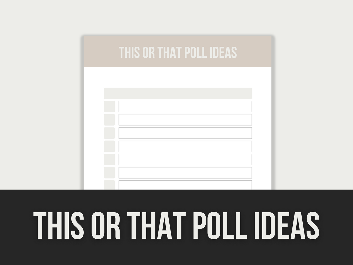this or that poll ideas – MRR Products Vault (Shop)